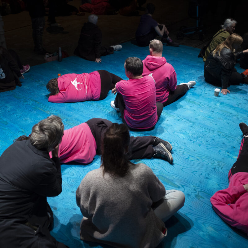 Artist Jemima Thewes with an interactive workshop at Glasgow Tramway as ...